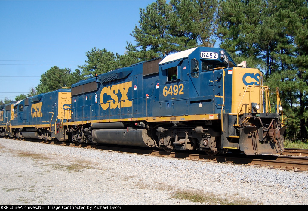 CSX GP-40-2 #6492 leads a southbound local into Collier Yard